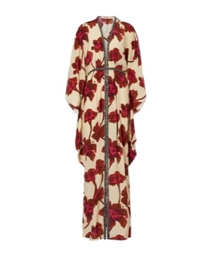 Johanna Ortiz Embellished Silk Maxi Dress - Nude