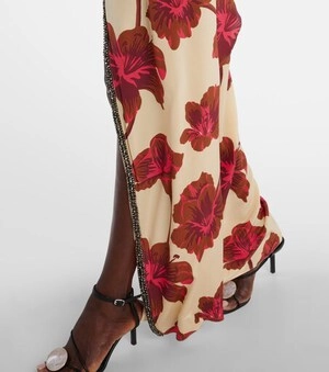 Johanna Ortiz Embellished Silk Maxi Dress