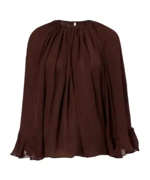Johanna Ortiz Silk Georgette Blouse - Brown