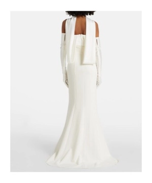 Safiyaa Roshana Sash Crepe Gown With Gloves
