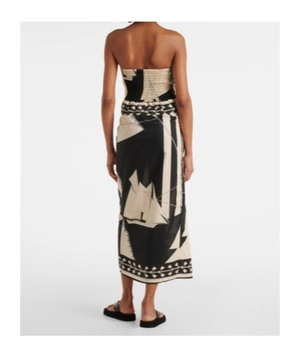 Johanna Ortiz Printed Strapless Midi Dress