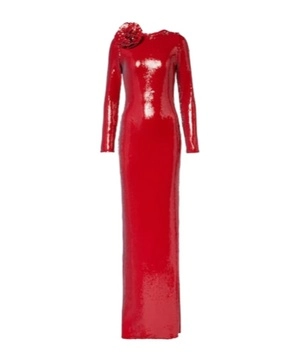 RODARTE Floral-applique Sequined Gown - Red