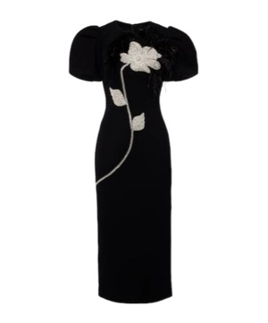 Rebecca Vallance Embellished Crepe Dress - Black