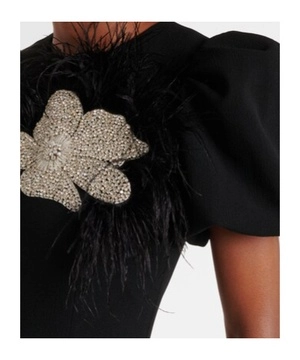 Rebecca Vallance Embellished Floral Crepe Dress