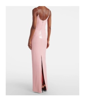 Rebecca Vallance Lena Sequined Gown With Embellished Bow Detail And Back Slit