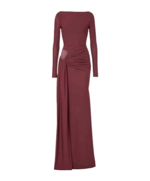 Alex Perry Draped Crepe Jersey Gown - Red
