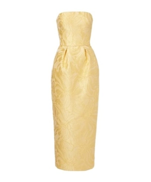 Monique Lhuillier Floral Jacquard Cocktail Dress - Nude