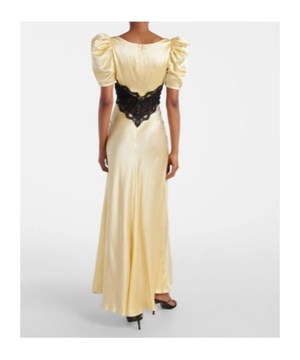 RODARTE Lace-trimmed Silk Charmeuse Gown - Nude