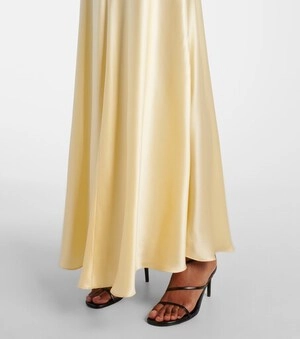 RODARTE Lace-trimmed Silk Charmeuse Gown - Nude