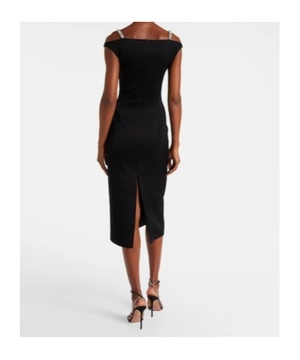 David Koma Embellished Satin Off-the-shoulder Midi Dress