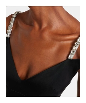 David Koma Embellished Satin Off-the-shoulder Midi Dress