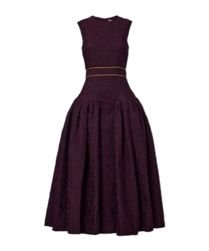 ROKSANDA Aya Smocked Cloque Midi Dress - Black