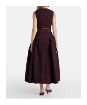 ROKSANDA Aya Smocked Cloque Midi Dress - Black