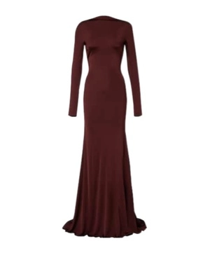 David Koma Gathered Jersey Gown - Brown