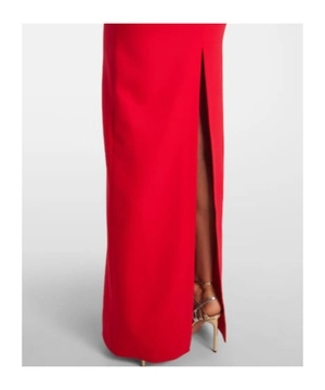 David Koma Velvet-trimmed Wool-blend Gown