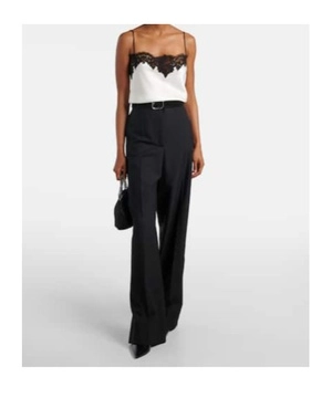 Stella McCartney High-rise Wool Wide-leg Tailored Trousers