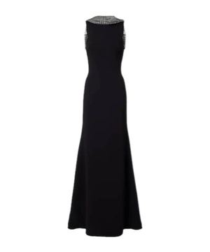 David Koma Embellished Cady Gown - Black