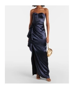SAFIYAA LONDON Eymen Draped Crushed Satin Gown