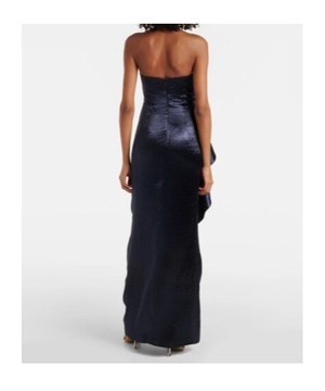 SAFIYAA LONDON Eymen Draped Crushed Satin Gown