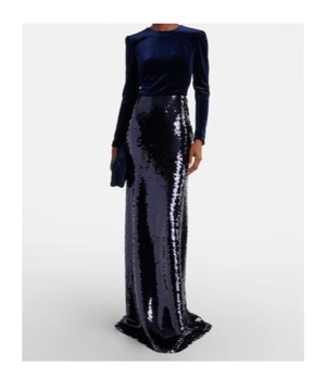 Monique Lhuillier Sequined Velvet Gown