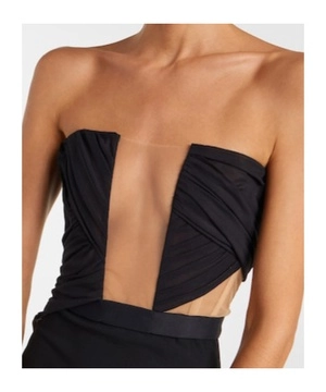 NENSI DOJAKA Cutout Strapless Gown