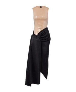 David Koma Sequined Draped Maxi Dress - Black