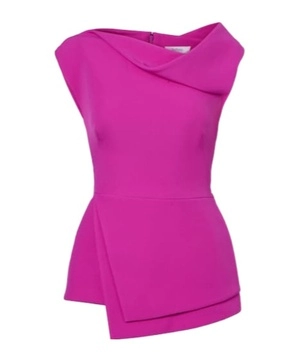 SAFIYAA LONDON Farrah Draped Crepe Top - Pink