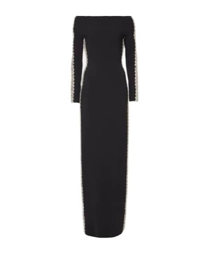 Jenny Packham Charming Embellished Crepe Dress - Black