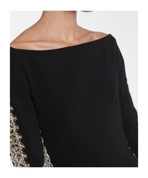 Jenny Packham Embellished Crepe Maxi Dress