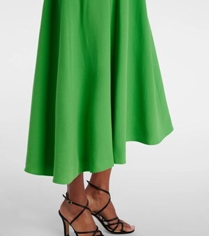 EMILIA WICKSTEAD Camilla Belted Wool Midi Dress - Green