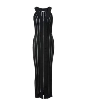 NENSI DOJAKA Ribbed-knit Maxi Dress - Black