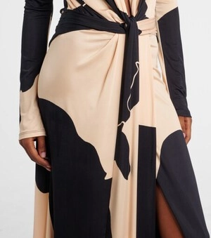 Johanna Ortiz Knotted Printed Maxi Dress