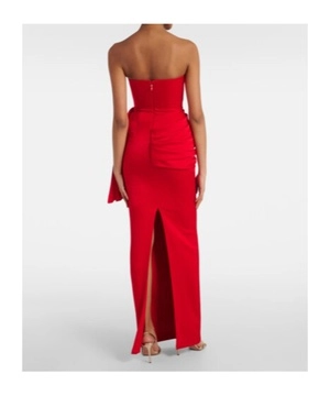 Alex Perry Draped Crepe Satin Gown