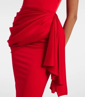 Alex Perry Draped Crepe Satin Gown