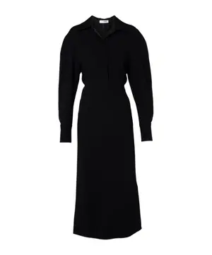 Victoria Beckham Gathered Midi Dress - Black