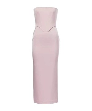 Alex Perry Draped Crepe Satin Corset Dress - Pink