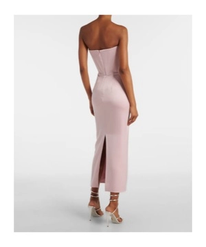 Alex Perry Draped Crepe Satin Corset Dress