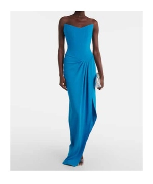 Alex Perry Draped Crepe Corset Gown