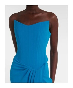 Alex Perry Draped Crepe Corset Gown