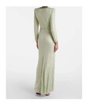 Jenny Packham Macelline Sequin Gown With Embellished Neckline