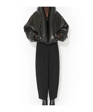 Alaïa Padded Leather Bomber Jacket
