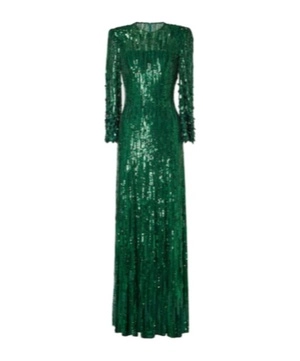 Jenny Packham Nymph Sequined Gown - Green