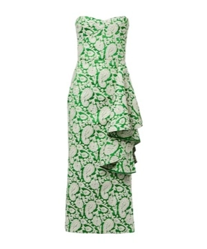 Johanna Ortiz Draped Paisley Midi Dress - Green