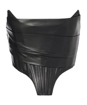 Alex Perry Leather Corset - Black