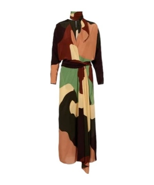 Johanna Ortiz Printed Scarf-detail Silk Maxi Dress - Black
