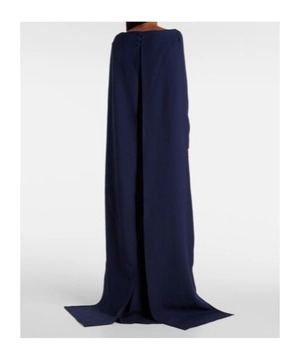 SAFIYAA LONDON Ginevra Caped Crepe Gown