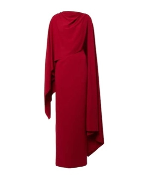 ROKSANDA Demetria Caped Crepe Gown - Red