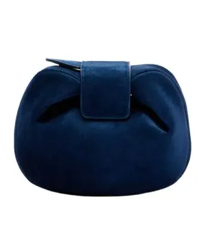 Gabriela Hearst Soft Demi Mini Suede Clutch - Blue