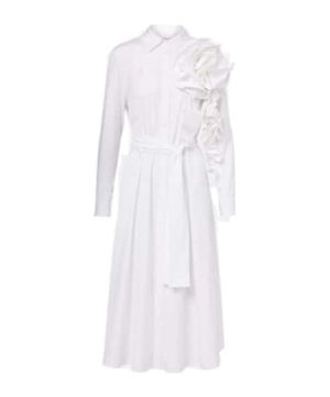 Carolina Herrera Floral-applique Poplin Shirtdress - White