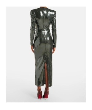 Alex Perry Gathered Sequined Gown
